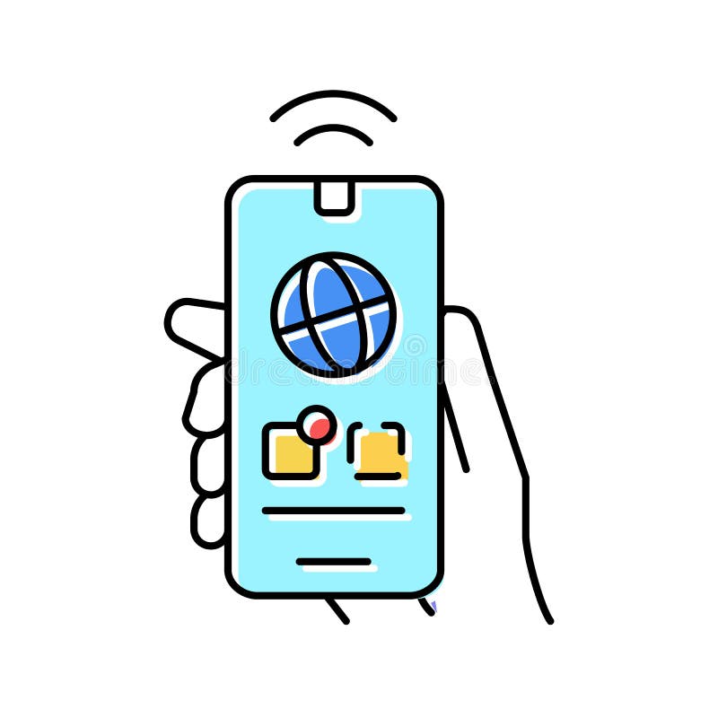 Internet Communication Mobile App Color Icon Vector Illustration Stock ...