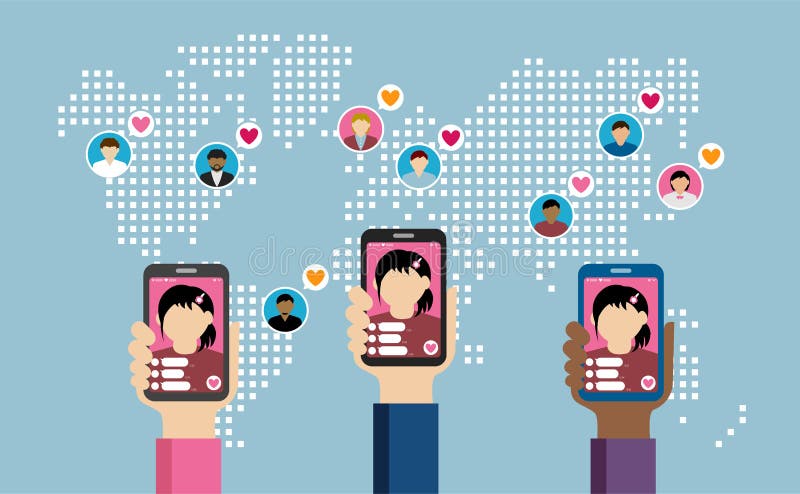 Internet Communication with SNS Live Streaming App Vector Banner ...