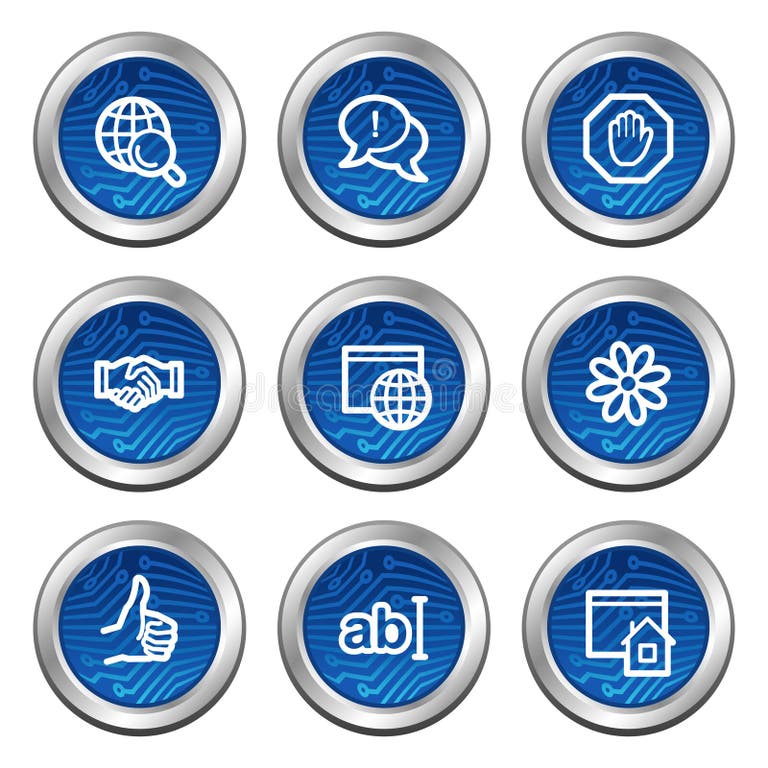 Internet Communication Web Icons Stock Vector - Illustration of button ...