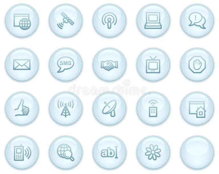 Internet Communication Web Icons Stock Vector - Illustration of antenna ...