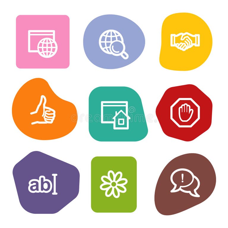 Internet Communication Web Icons, Colour Spots Stock Vector ...