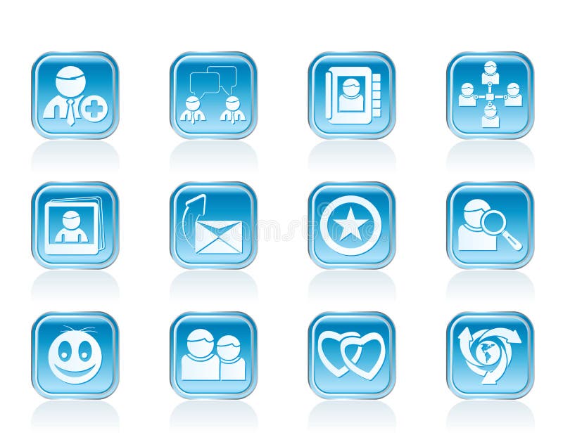 Internet Community and Social Network Icons Stock Vector - Illustration ...
