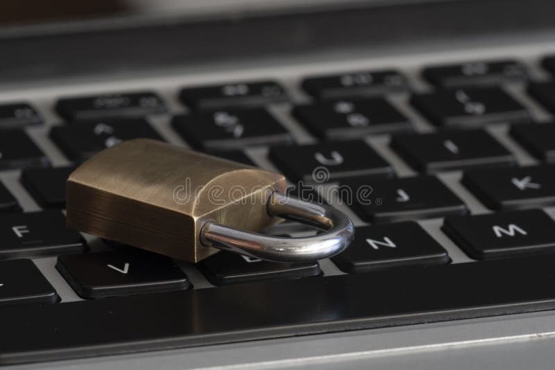 Internet and Computer Security Represented by a Closed Padlock Over a ...