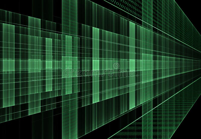 Internet Concept, Binary Code, Data Flow, Matrix Stock Illustration ...