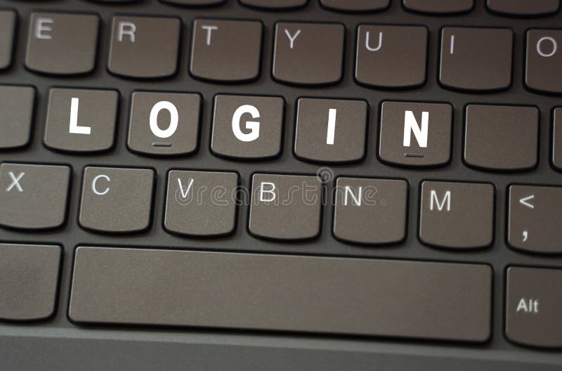 On the Black Keyboard, the Inscription is Highlighted in White - Login ...