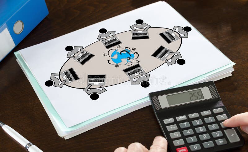 Internet Concept Illustrated on a Paper Stock Image - Image of computer ...