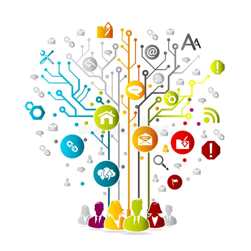 Internet stock vector. Illustration of silhouettes, board - 97328796