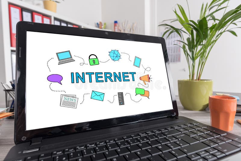 Internet Concept on a Laptop Stock Image - Image of concept, screen ...
