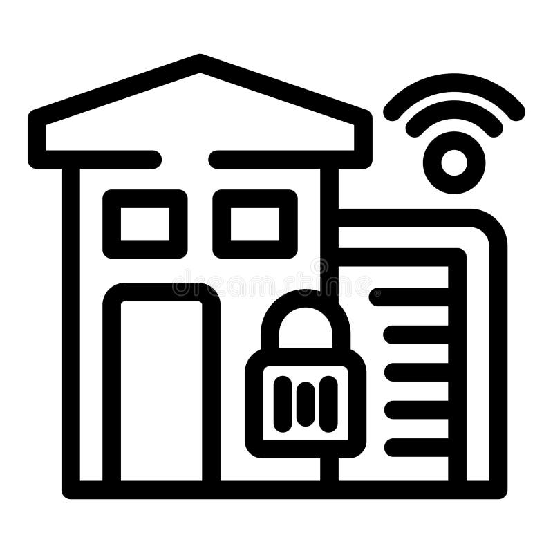Internet Connected Smart Home Icon Outline Vector Stock Vector ...