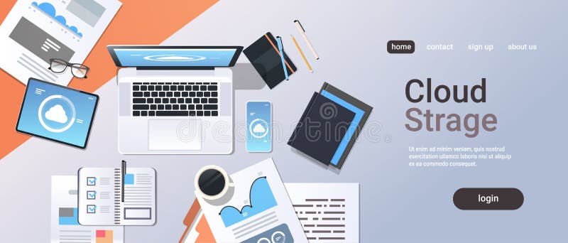 Internet Connection Cloud Synchronization Tablet Smartphone Laptop ...