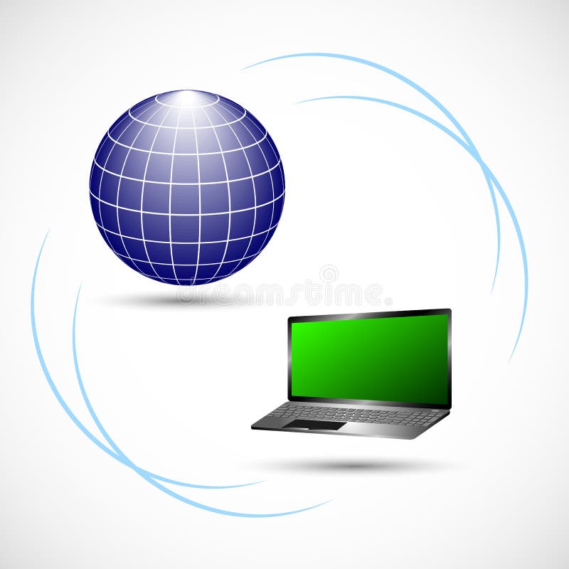 Internet Connection between Computer and Server Stock Vector ...