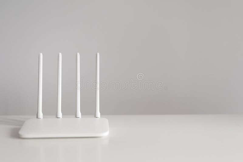 Internet Connection Concept - White Router on White Table Stock Image ...