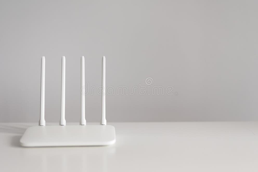 Internet Connection Concept - White Router on White Table Stock Image ...