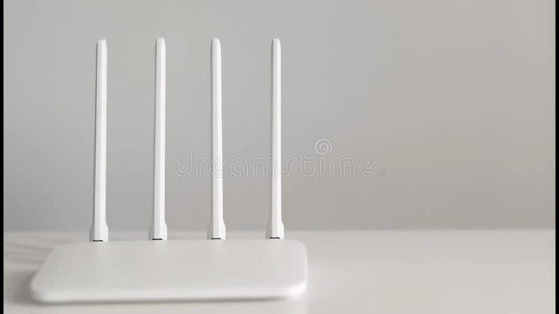 Internet Connection Concept - White Router on White Table Stock Video ...