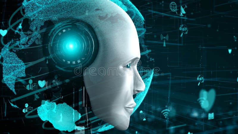 Internet Connection Controlled by AI Robot Huminoid and Machine ...