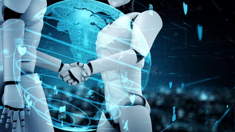 Internet Connection Controlled by AI Robot Huminoid and Machine ...