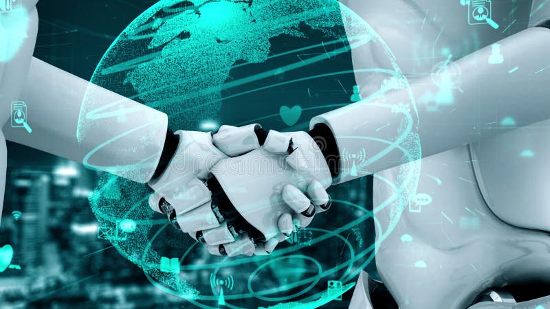 Internet Connection Controlled by AI Robot Huminoid and Machine ...