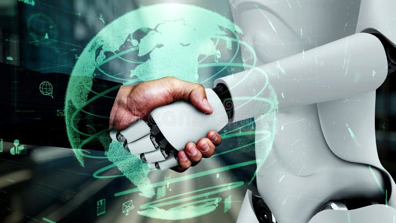 Internet Connection Controlled by AI Robot Huminoid and Machine ...