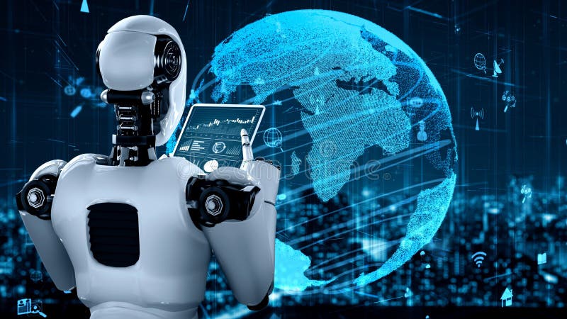 Internet Connection Controlled by AI Robot Huminoid and Machine ...