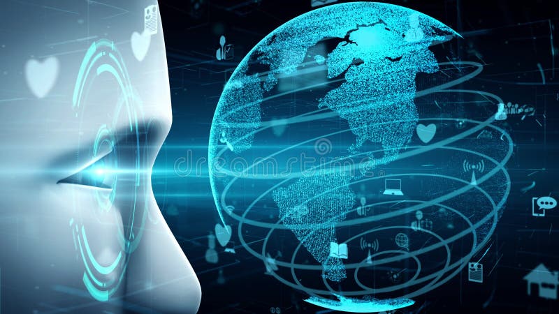 Internet Connection Controlled by AI Robot Huminoid and Machine ...