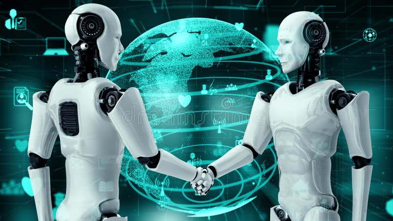 Internet Connection Controlled by AI Robot Huminoid and Machine ...