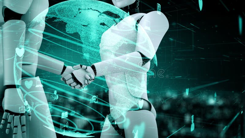 Internet Connection Controlled by AI Robot Huminoid and Machine ...