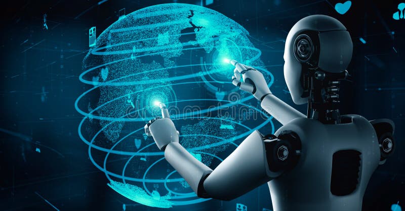 Internet Connection Controlled by AI Robot Huminoid and Machine ...