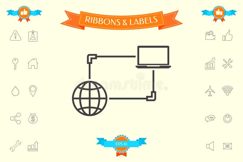 Internet Connection, Data Exchange, Transfer Concept Icon Stock Vector ...