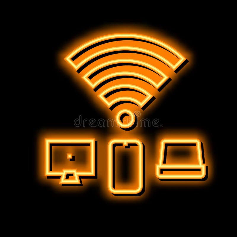 Internet Connection Devices Neon Glow Icon Illustration Stock Vector ...