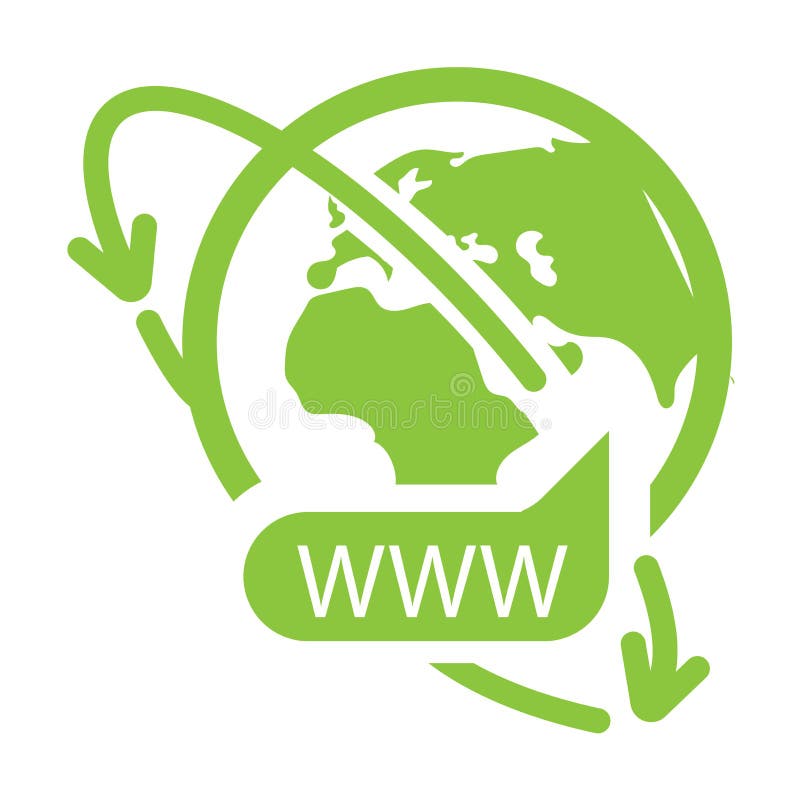 Internet Connection Globe Icon Isolated on White Stock Vector ...