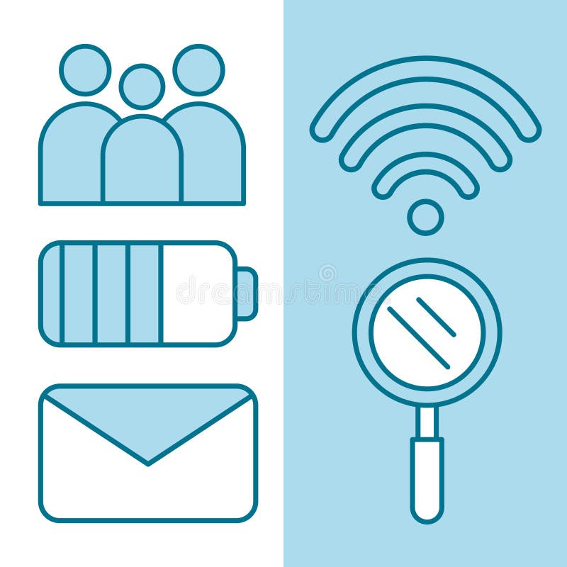 Internet connection icons stock vector. Illustration of communication ...