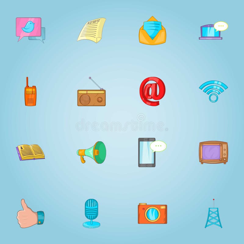 Internet Connection Icons Set, Cartoon Style Stock Vector ...