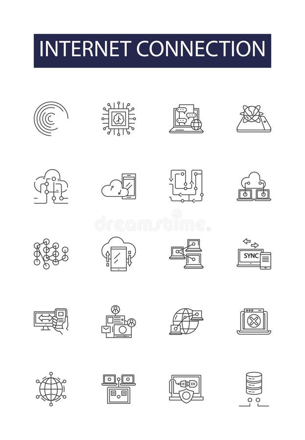 Internet Connection Line Vector Icons and Signs. Network, Wifi ...
