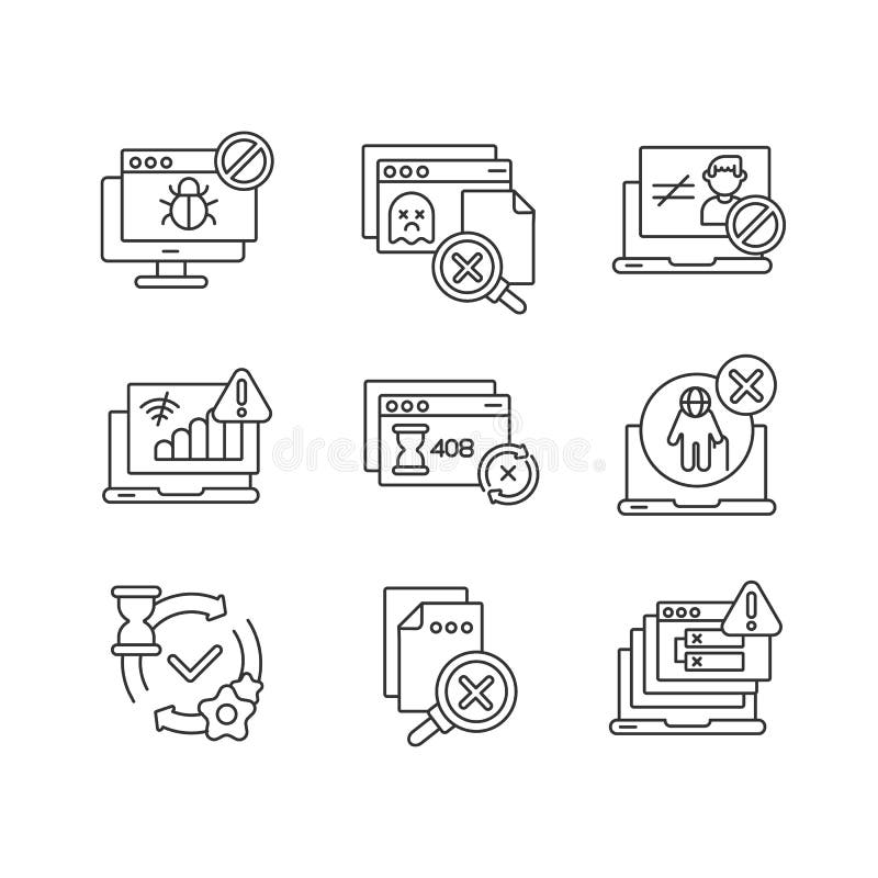 Internet Connection Linear Icons Set Stock Vector - Illustration of ...