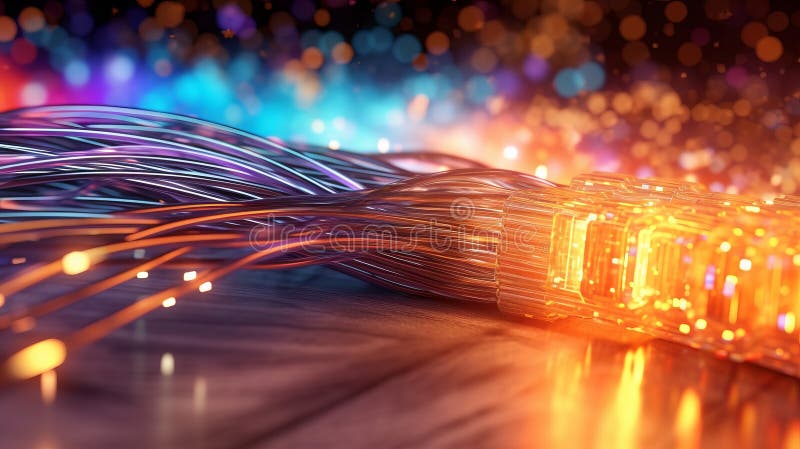 Internet Connection with Optical Fiber. Generative AI Stock ...