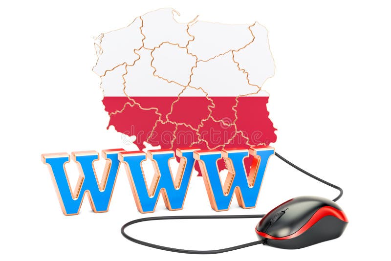Internet Network in Poland Concept. 3D Rendering Stock Illustration ...