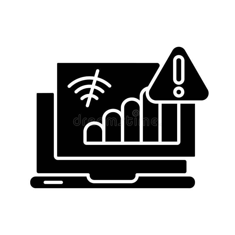 Internet Connection Problem Black Glyph Icon Stock Vector ...