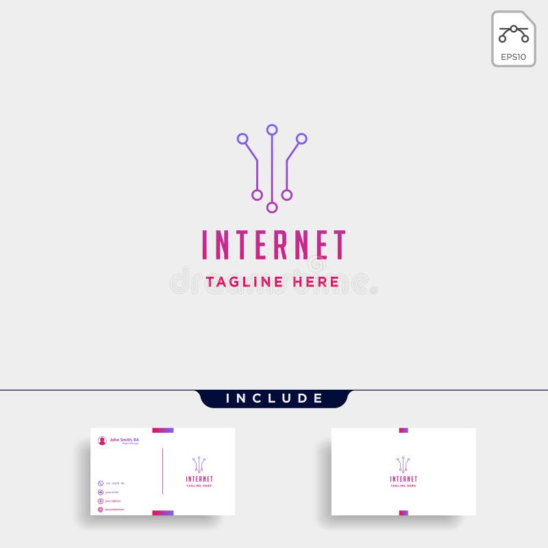Internet Connection Simple Logo Design Vector Communication Symbol Icon ...