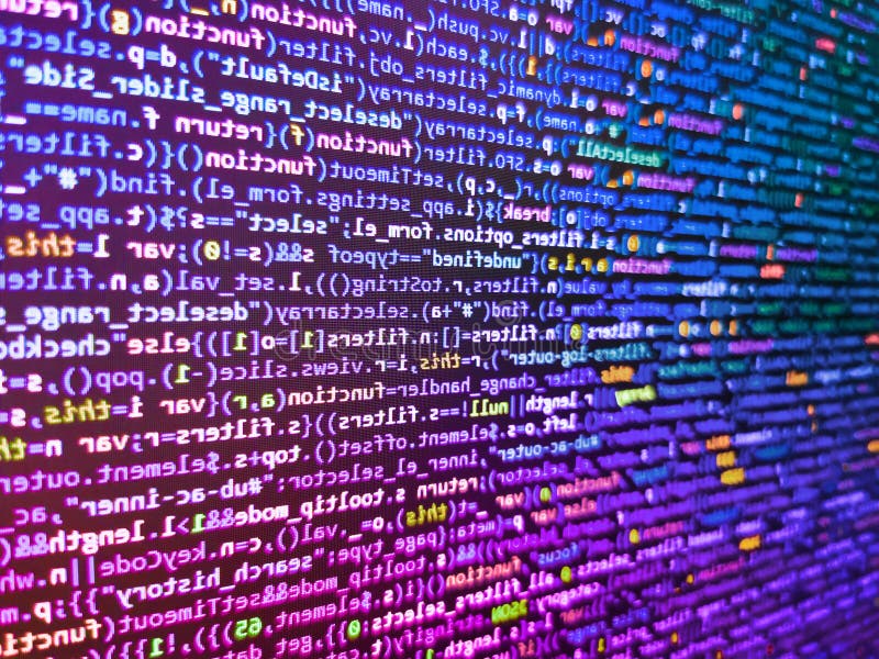 Internet Connection Stream Flow Concept Close Up Of Computer Web Page Code Inside Of Html File