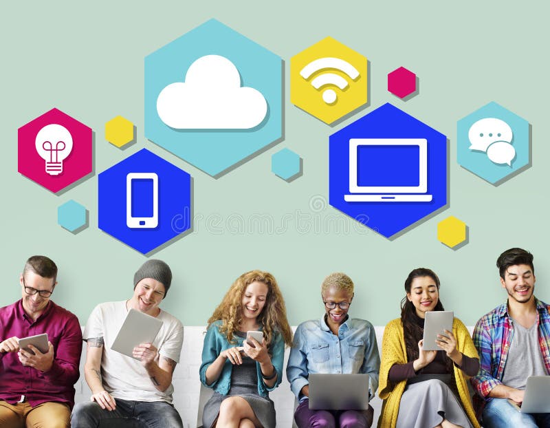 Computer and Social Network Sharing Stock Photo - Image of console ...