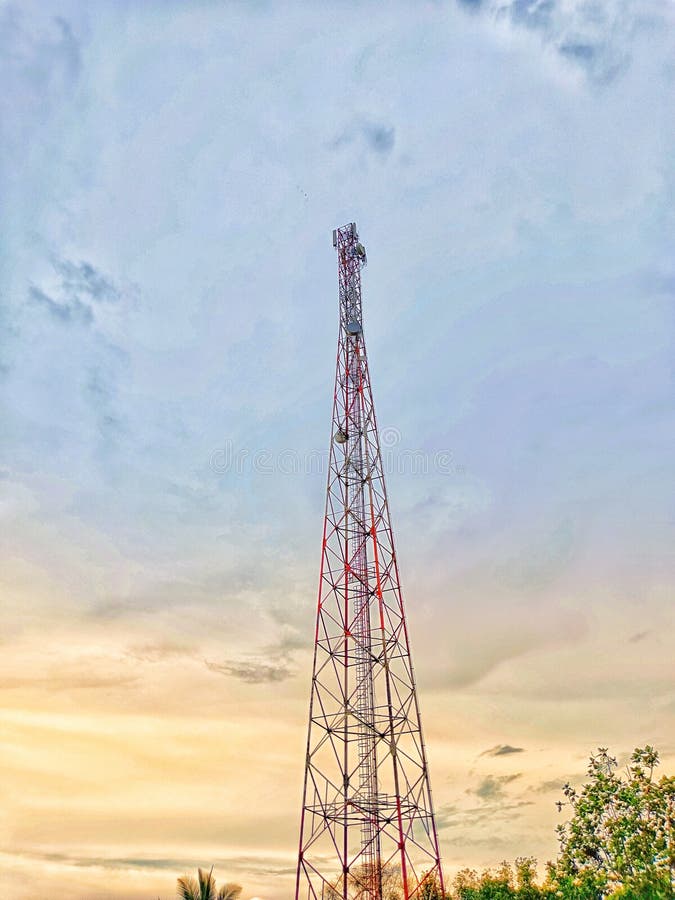 Internet Connection Tower in My Village Stock Photo - Image of ...