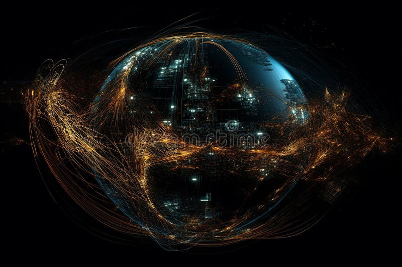 Internet Connections All Over Planet Stock Illustration - Illustration ...