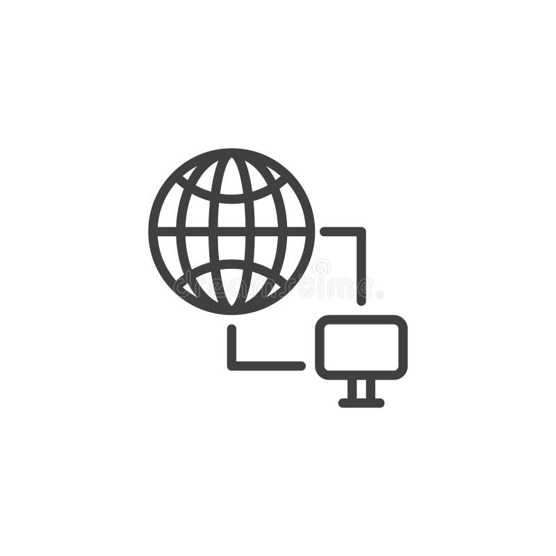 Internet Connectivity Line Icon Stock Vector - Illustration of thin ...