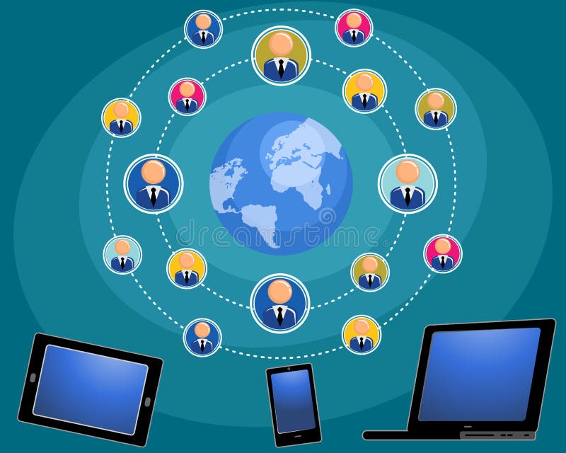 Web Internet Connects People Around the World Stock Illustration ...