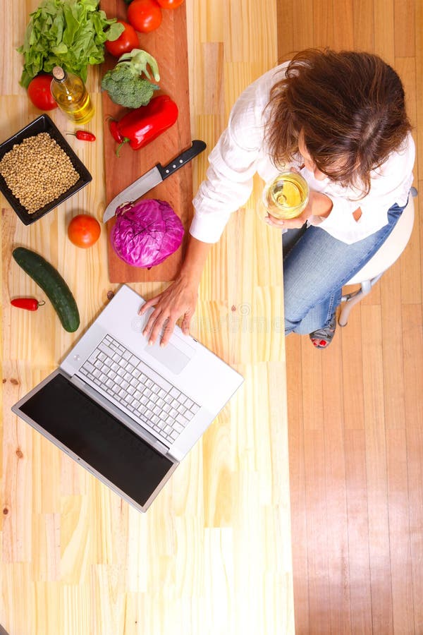 Internet Cooking stock image. Image of laptop, computer - 38359529