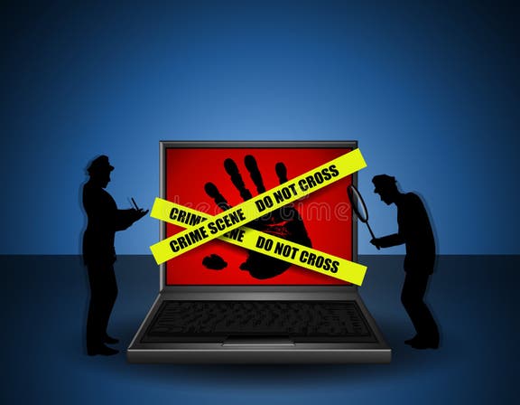 Internet Crime Scene Investigators Stock Illustration - Illustration of ...