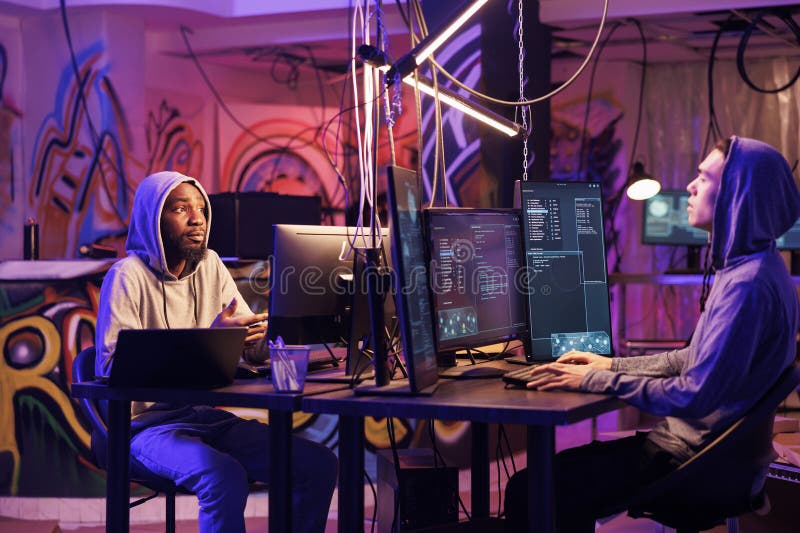 Internet Criminals Planning Cyberattack Stock Photo - Image of server, coding: 281792206