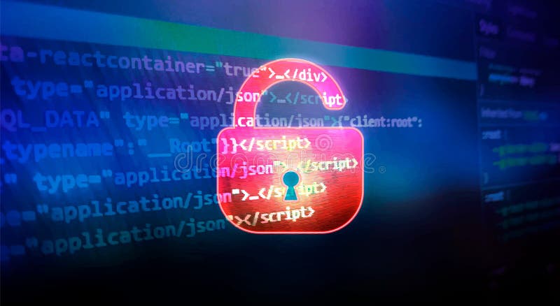 Internet Cyber Security Background. Digital Cyberspace with Lock Vector ...