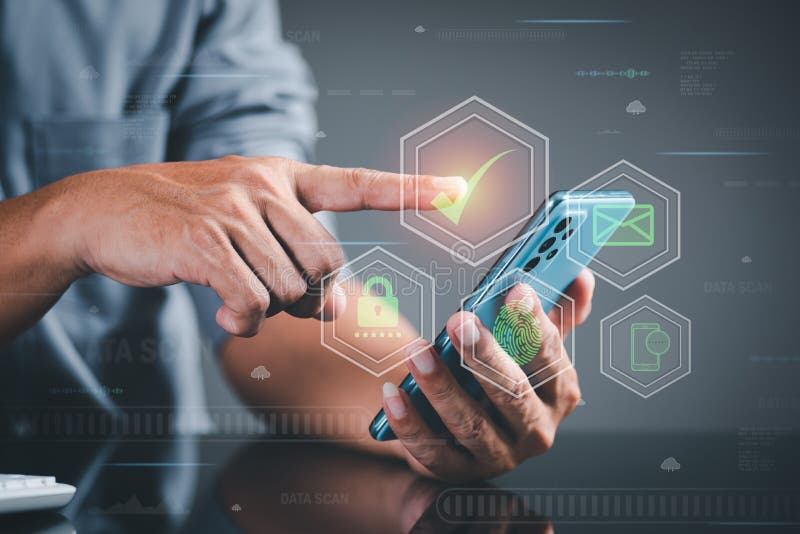 Cyber High Security and Protect from Virus and Hacker. Stock Image ...