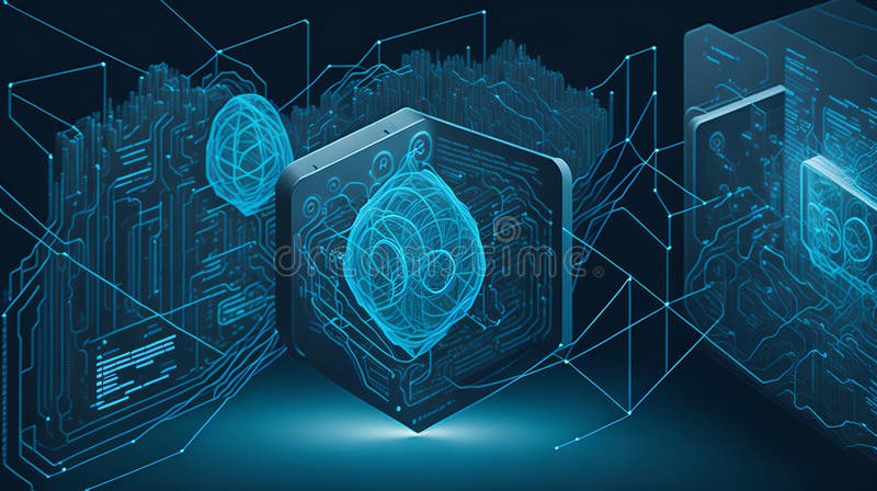 The Internet of Cybersecurity and Data Privacy Stock Illustration ...